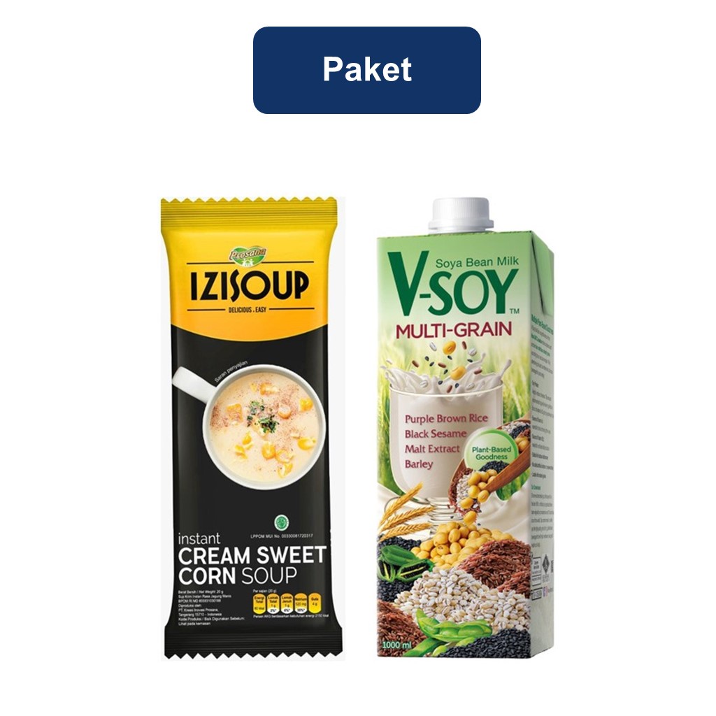 Jual [Makanan Sehat] Izisoup Cream Sweet Corn Soup 2 x 20gr + V-Soy ...