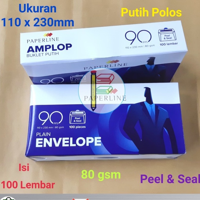 Jual Amplop Paperline 90 Polos PPS PPL Kabinet (110 x 230mm) 80gsm 100 pcs | Shopee Indonesia