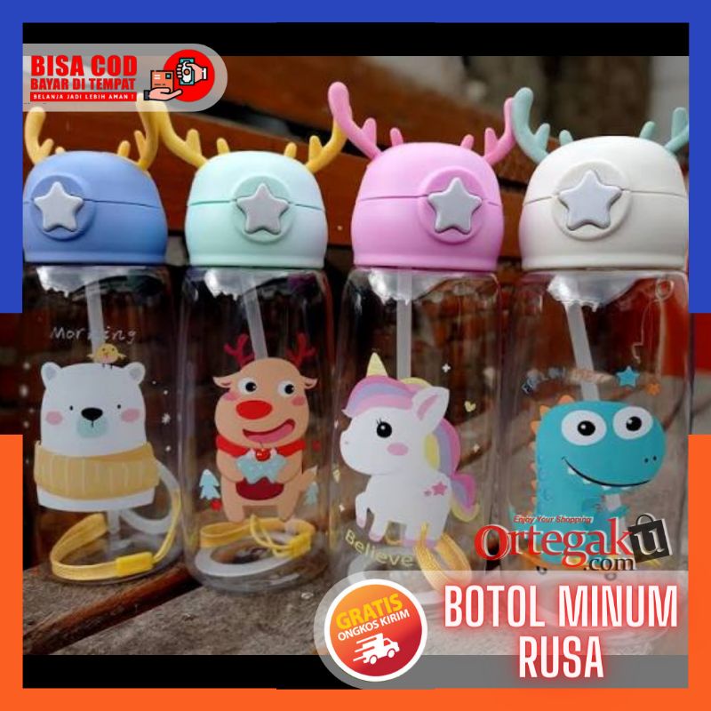 Jual Botol Minum Anak Tanduk Rusa Botol BPA Ukuran 700ml BZ 246 Botol Sedotan Motif Lucu ...
