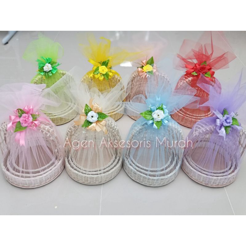 Jual 1set isi 3 keranjang sangkar + hiasan tile bunga | Shopee Indonesia