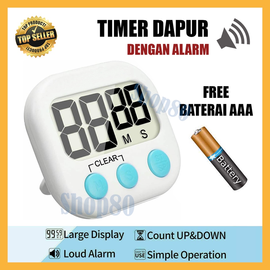 Jual Timer Masak Digital Kitchen Alarm Dapur Stopwatch Countdown Putih ...
