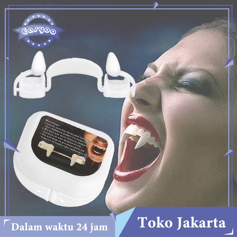 Jual Gigi Taring Palsu Vampire Cosplay Retractable Vampire Fangs Teeth ...