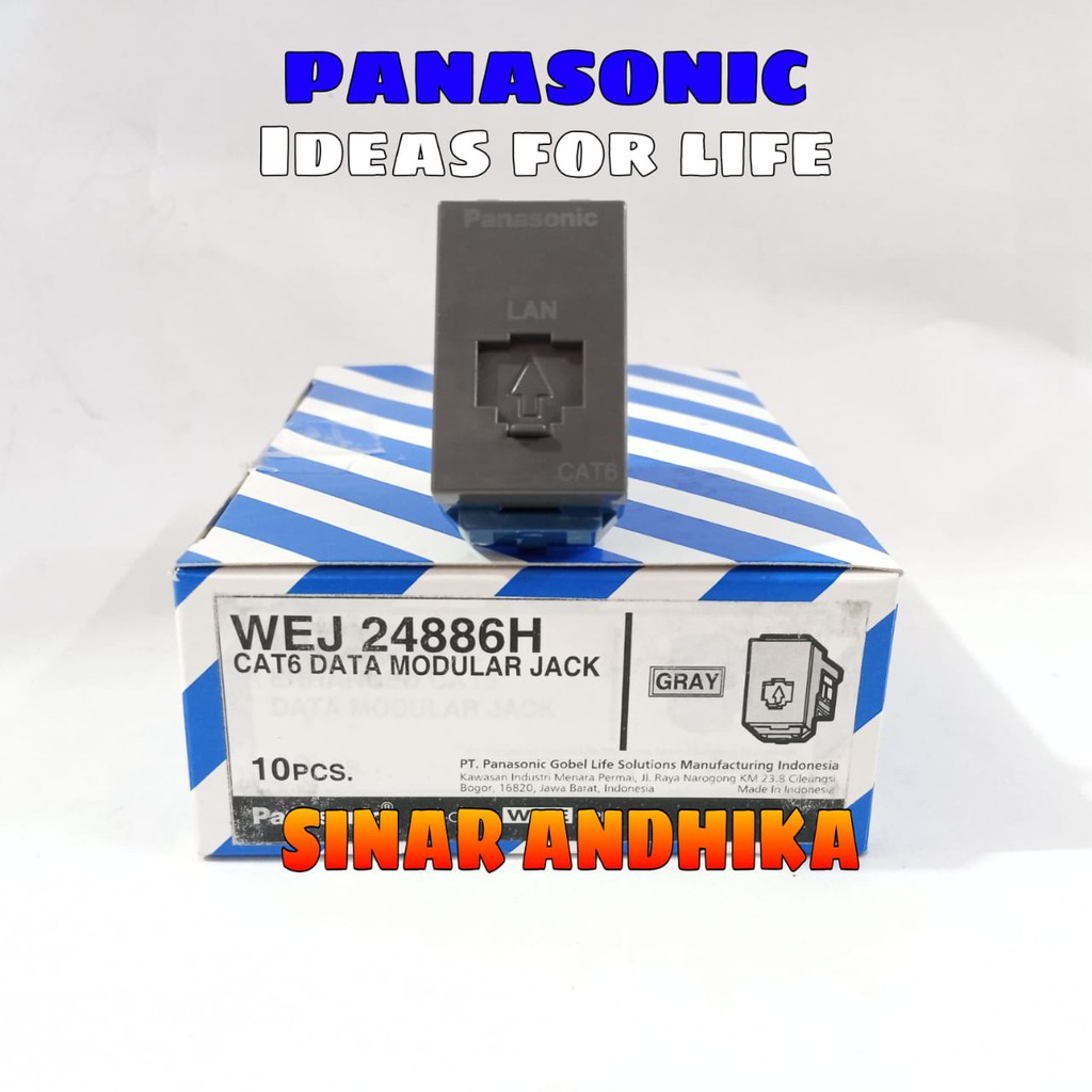 Jual MODUL / JACK DATA CAT 6 GRAY PANASONIC WEJ 24886H | Shopee Indonesia