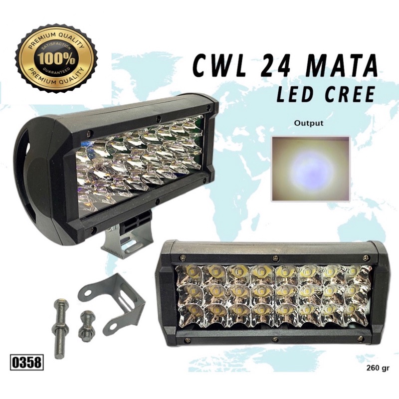 Jual LAMPU LED CREE WORK LIGHT 24 MATA PERSEGI PANJANG ORIGINAL LED ...