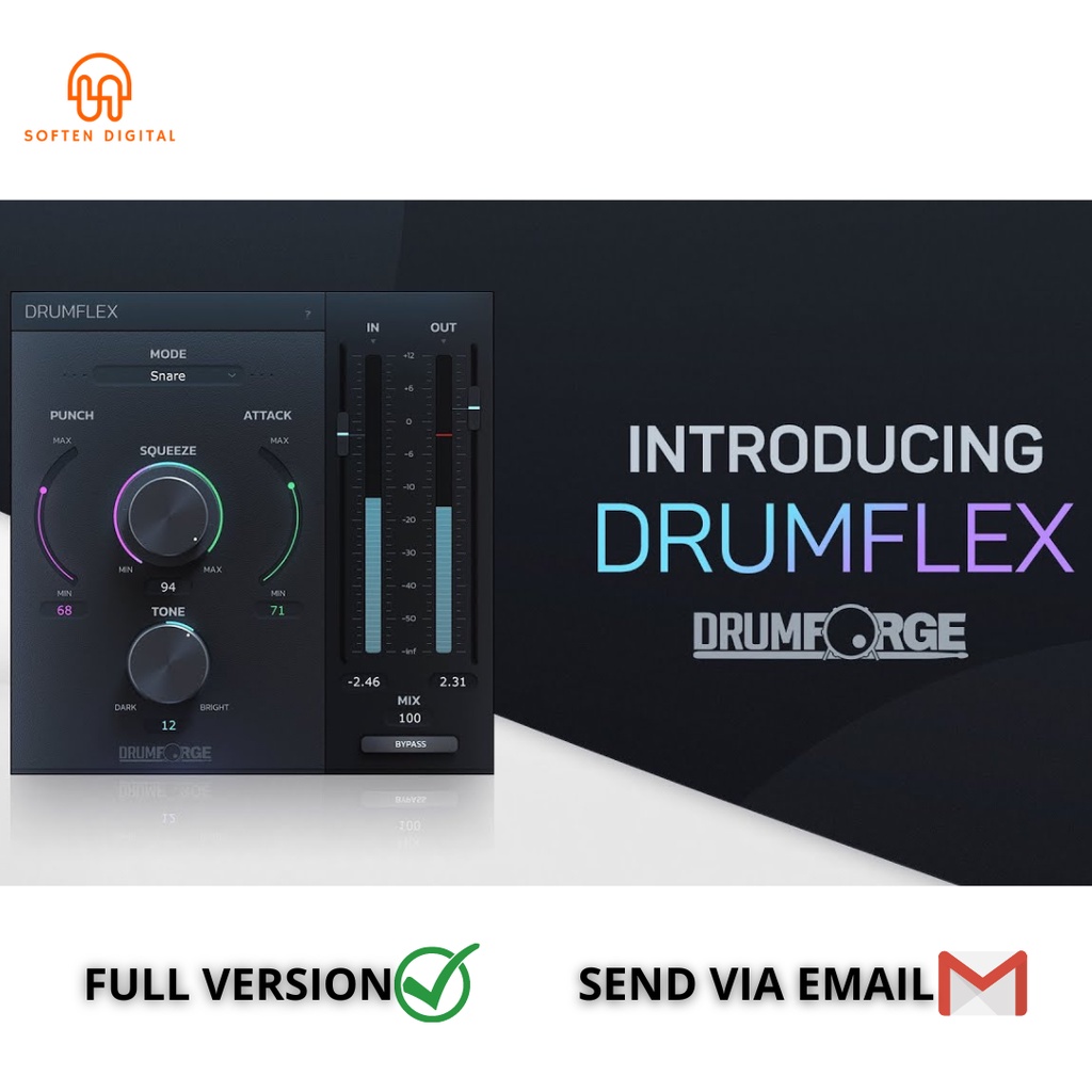 Jual Drumforge Drumflex v1 VST Plugin simple and easy to use audio plugin that helps finalize ...