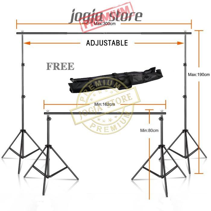 Jual Stand Background Stand Latar Backdrop Tripod Foto Studio Size 1m ...