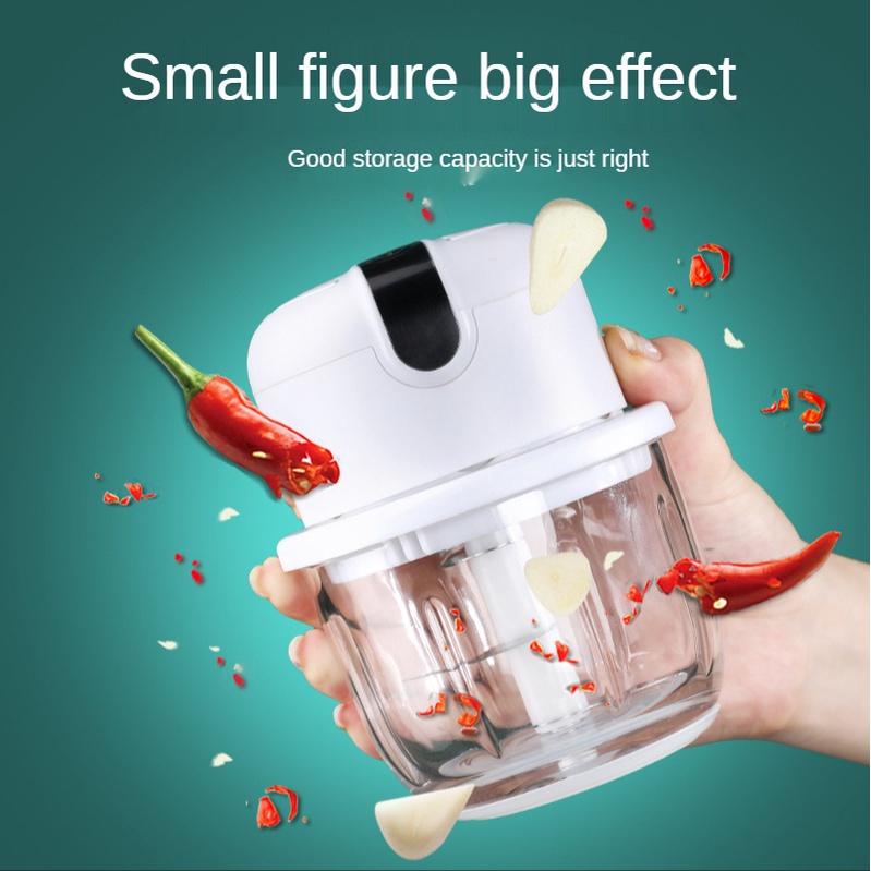 Jual Mini Food Processor Portable Blender USB Food Chopper Rechargeable ...