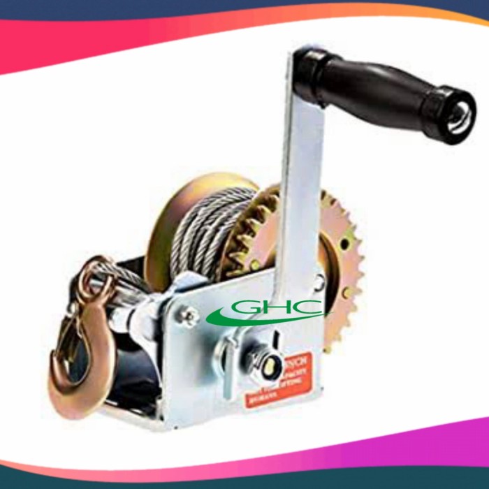 Jual DLN | Katrol Kerekan 450kg Handwinch 1000 LBS Gear Winch Sling 10 ...