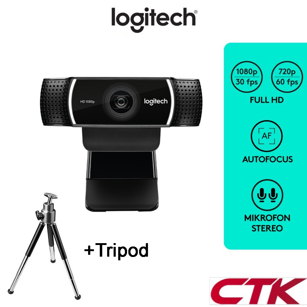 Jual Logitech C922 PRO STREAM Webcam Background Replacement + Tripod ...