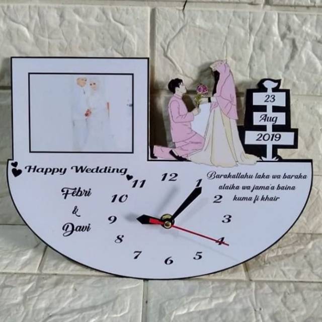 Jual JAM DINGDING KAYU VITAGE CUSTOM KADO UNIK LUCU ANIVERSARY WEDDING ...