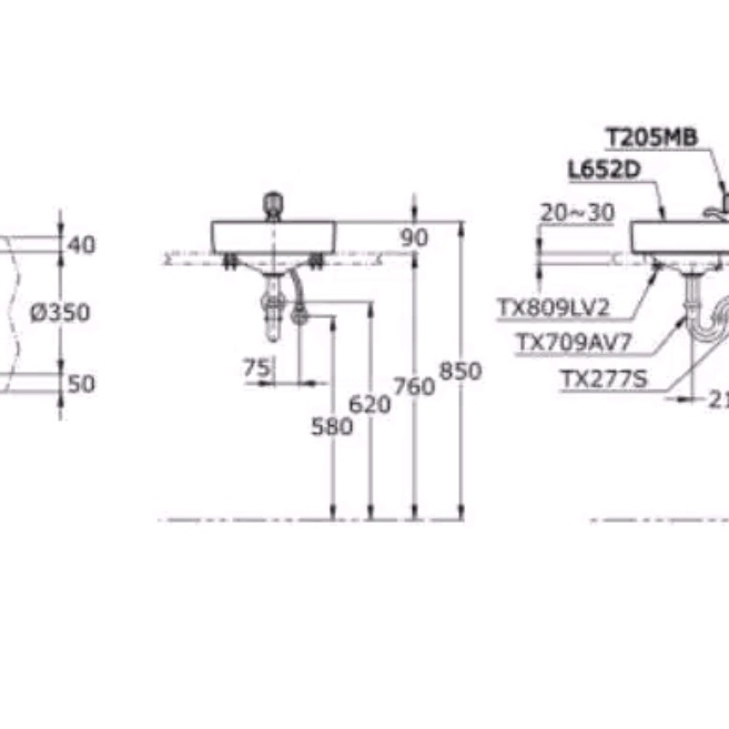 Jual T.Lillie - Complete Set Wastafel Toto L 652 D W/F Putih ( Kran ...