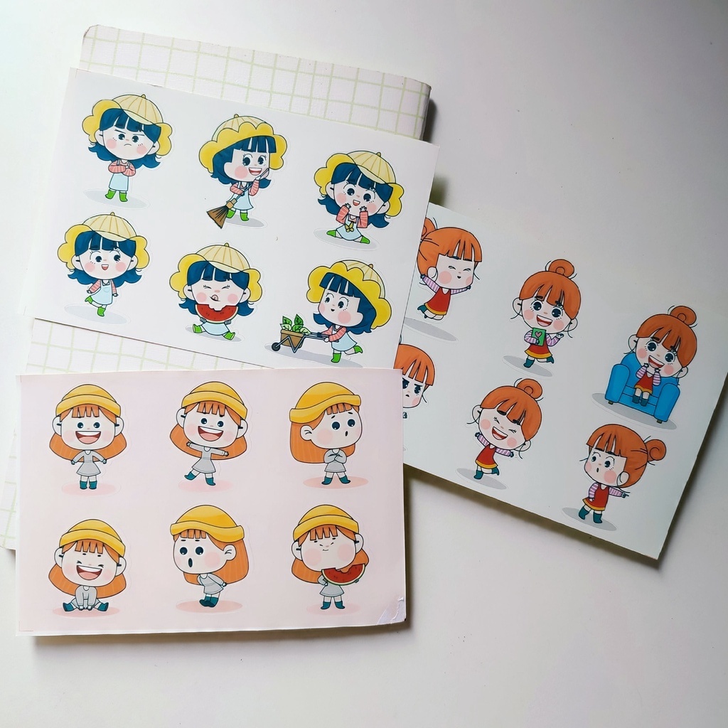 Jual Stiker Young Smart Girl Character Stiker Girl Aesthetic Stiker ...