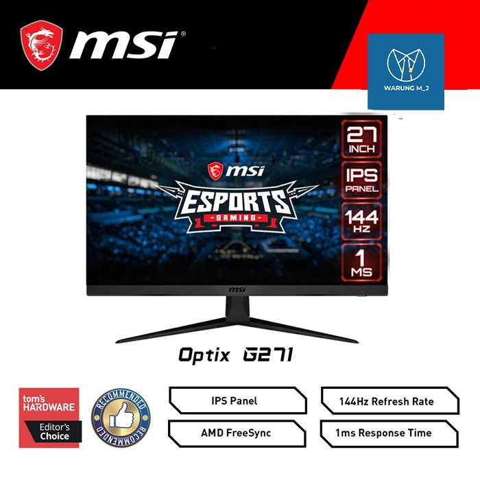 Jual MSI OPTIX G271 MONITOR [1080p, 144Hz] | Shopee Indonesia