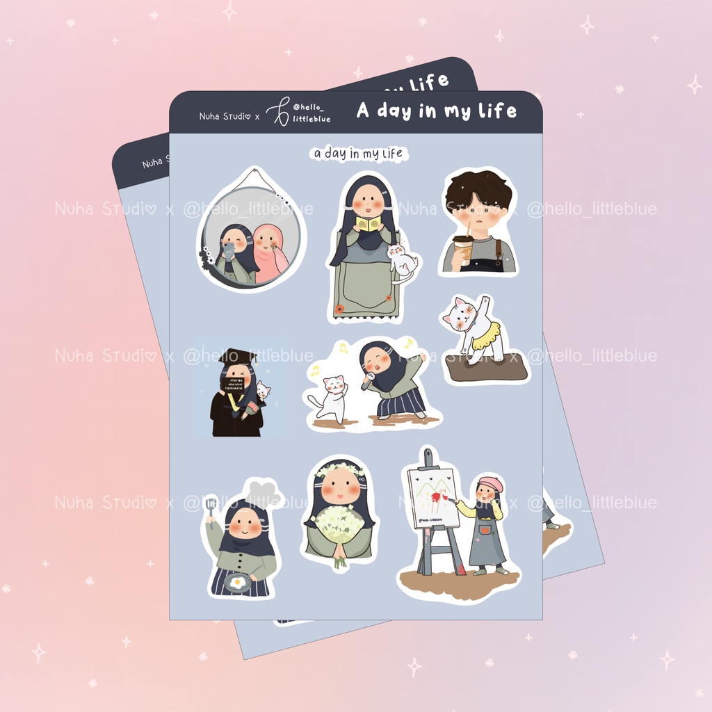 Jual Sticker by Hello_Littleblue | A day in my life sticker Girl ...