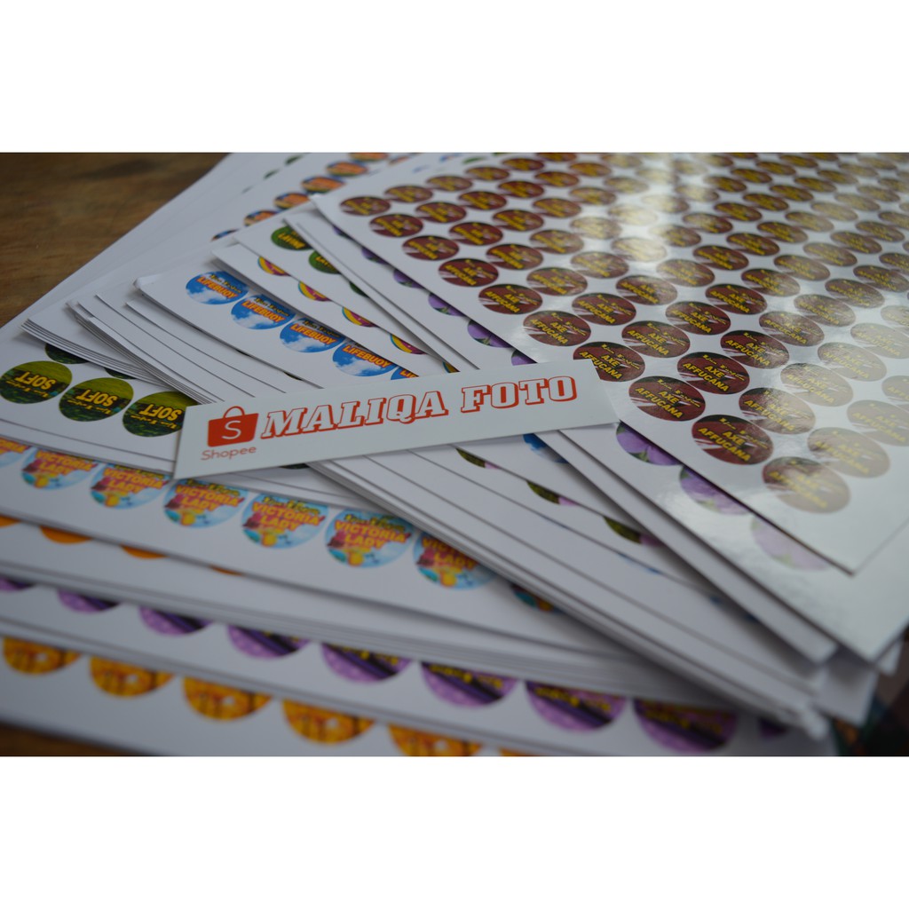 Jual Cetak & Print Stiker Sticker Glossy Label Logo Brand Merek Produk ...