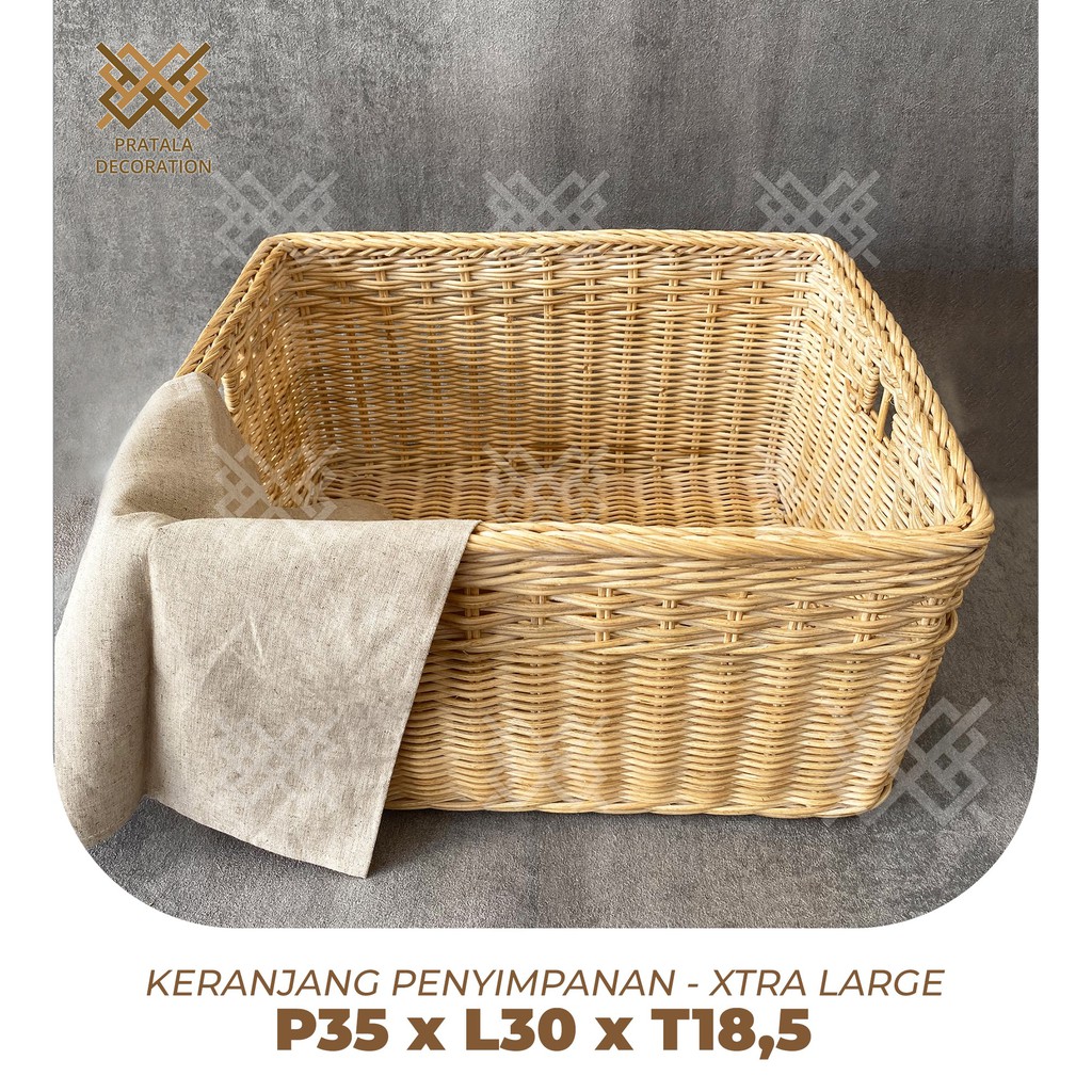 Jual KERANJANG ROTAN SUPER BESAR P35 X L30 X T18.5 PRATALA DECORATION ...