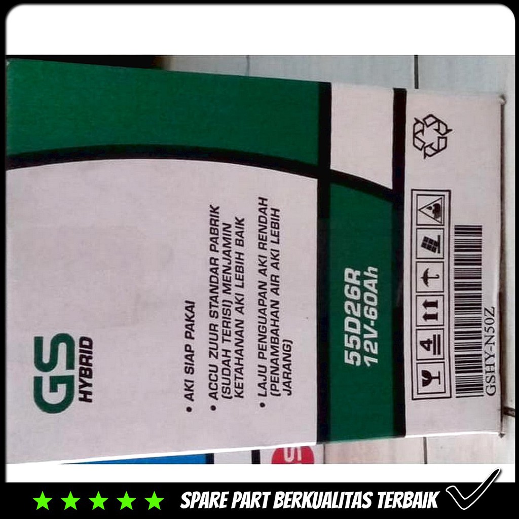 Jual Accu / Aki Mobil Gs Hybrid N50Z / 55D26R / 12V 60Ah ( Aki Basah ...