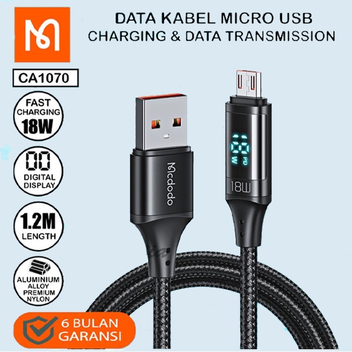 Jual Mcdodo Ca-1070 Kabel Charger Micro USB Cable Data Fast Charging 3A ...