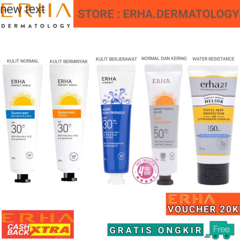 Jual SUNSCREEN ERHA / SUNBLOCK ERHA / HELIOS / SUN FRIENDLY / PERFECT SHIELD | Shopee Indonesia