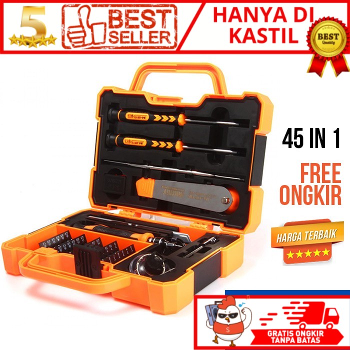 Jual 45 ALAT SERVICE ELEKTRONIK REPARASI TOOL BOX PERANGKAT HP LAPTOP PC KOMPUTER SET OBENG 45 ...