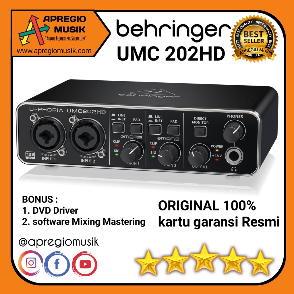 Jual Soundcard behringer umc 202 hd | umc 202hd | umc202hd | Shopee ...