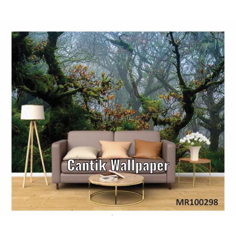 Jual Photowall Mural 3D Wallpaper Mural Pemandangan Alam Hutan Pohon ...