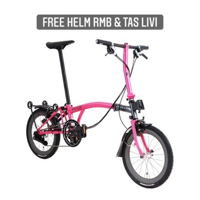 Jual Sepeda lipat FOLDINGBIKE ELEMENT PIKES GEN 2 PINK GREY X PEVITA ...
