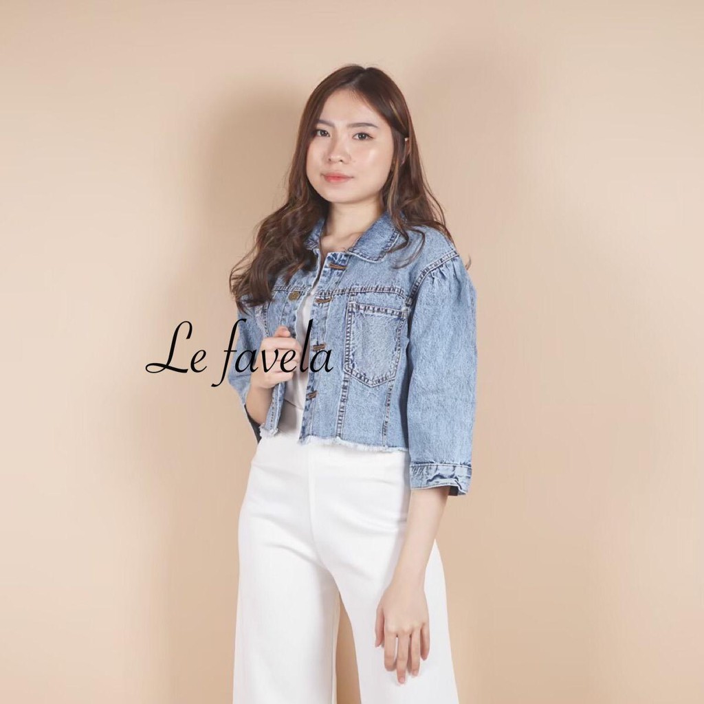 Jual Korren Crop Jacket / jaket denim wanita / jaket jeans cewek ...
