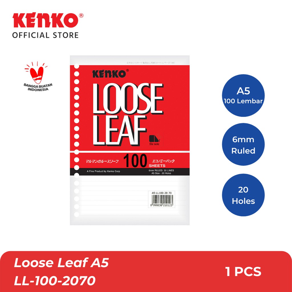 Jual KENKO LOOSE LEAF / Kertas File Binder A5-LL 100-2070 (100 Sheet ...