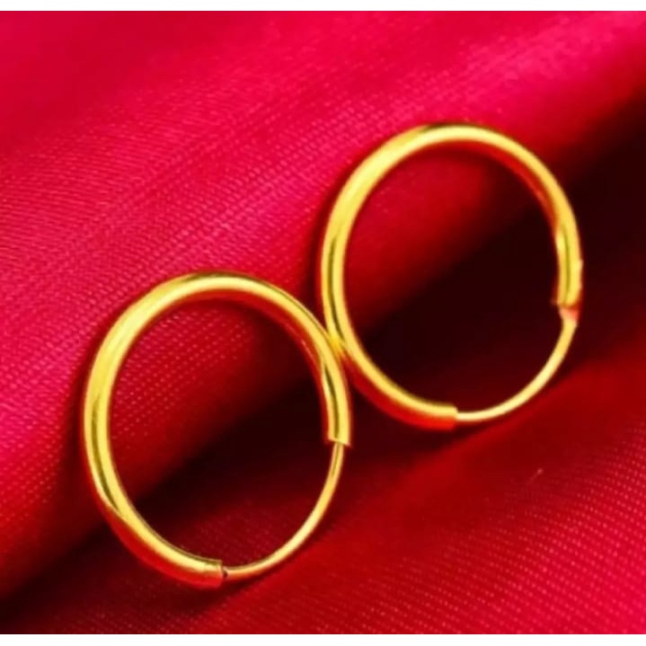 Jual Anting Bulat Polos Gold 24k Anti Karat Perhiasan Wanita Dewasa ...