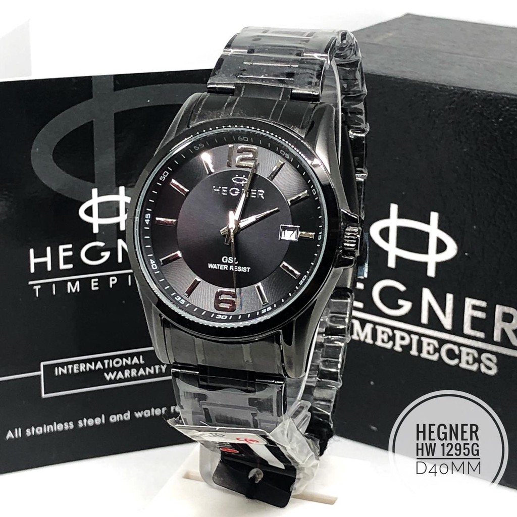 Jual Jam Tangan Hegner HW 1295G Pria Analog Rantai Stainless Tanggal ...