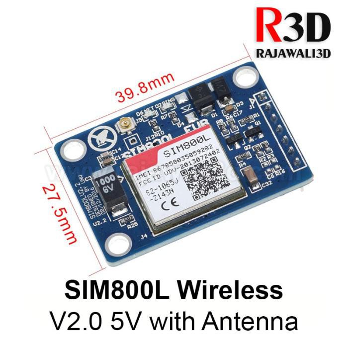 Jual SIM800L V2.0 5V Wireless Quad Band GSM GPRS Module With Antenna ...