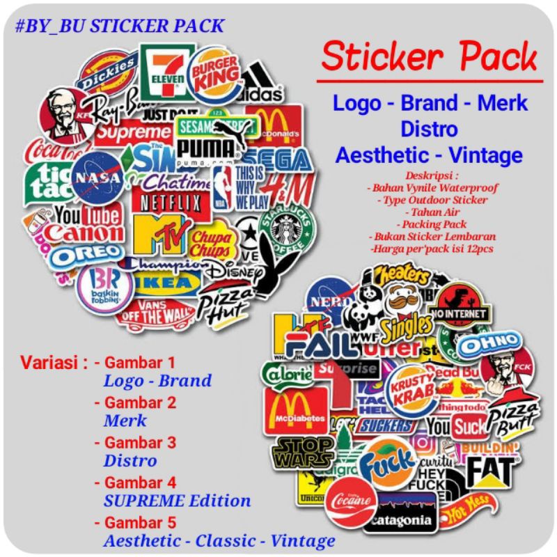 Jual Stiker Distro/Stiker Brand/Sticker Logo | Shopee Indonesia
