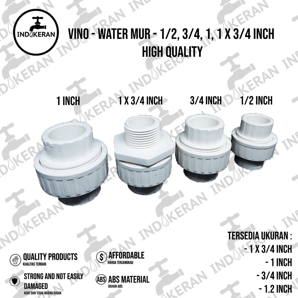 Jual VINO - Water Mur - 1/2, 3/4, 1, 1 x 3/4 Inch - High Quality ...