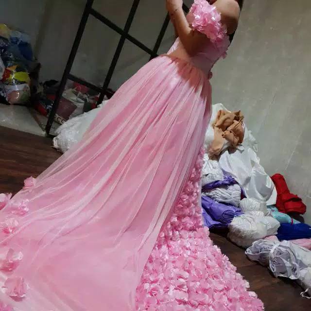 Jual Gaun Pengantin Baby Pink/Wedding Dress Pink | Shopee Indonesia