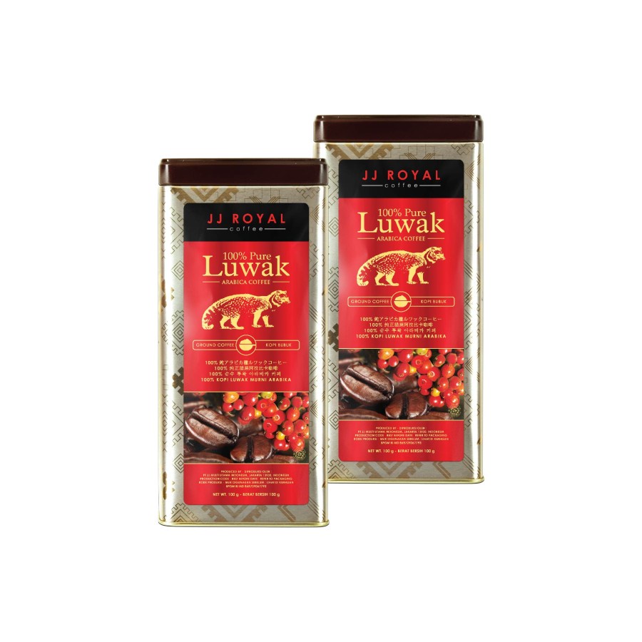 Jual Bundling Duo JJ Royal Coffee 100% Pure Luwak Arabica Ground Tin ...