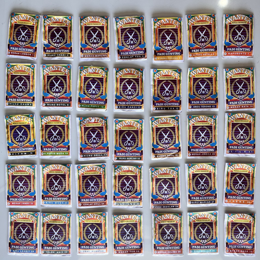 Jual Jual Pewarna Wantex LENGKAP Cap Padi Gunting Wenter Pewarna Kain ...
