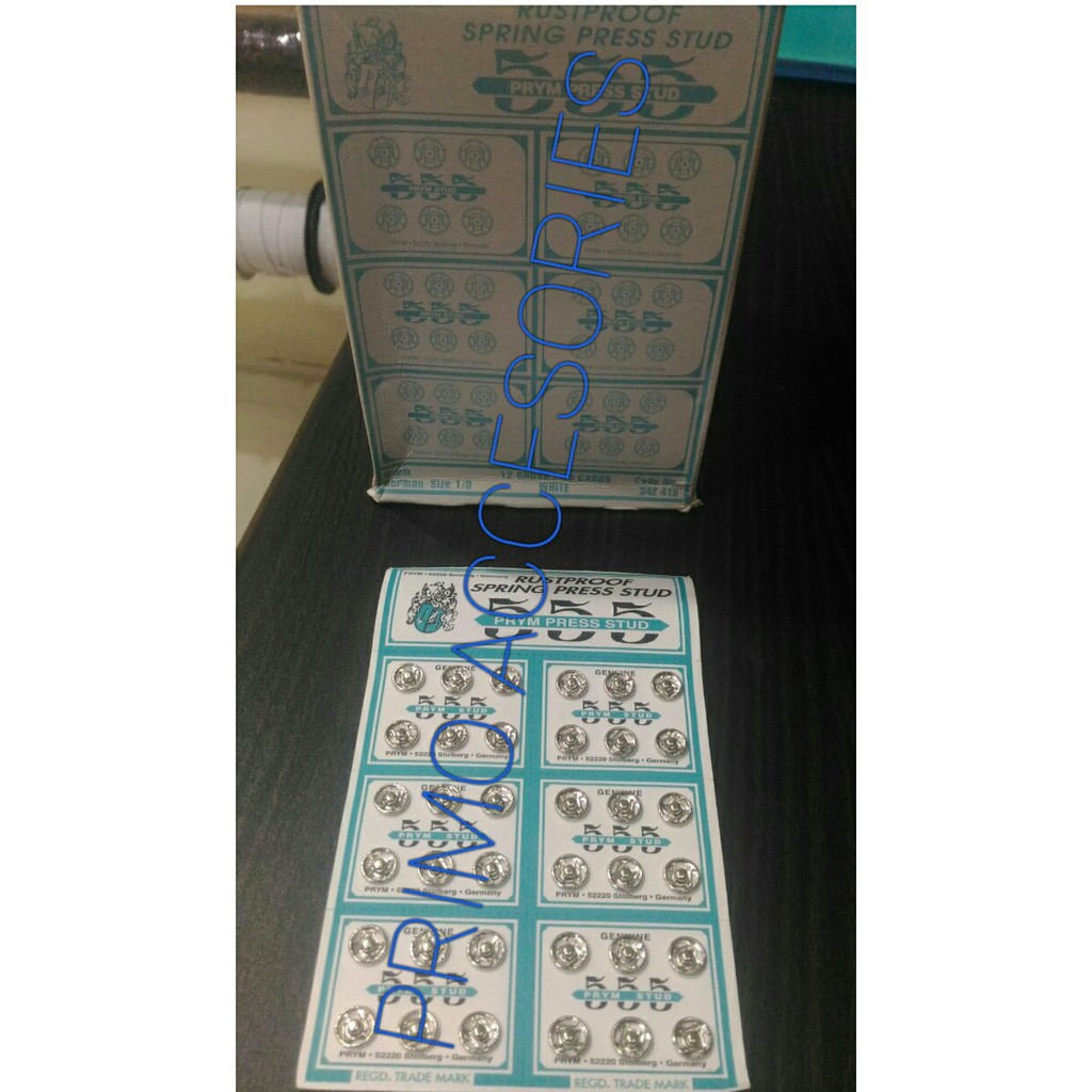 Jual Kancing Cetet Jepret "555" - Box Kecil - "PRYM" - Silver/Putih ...