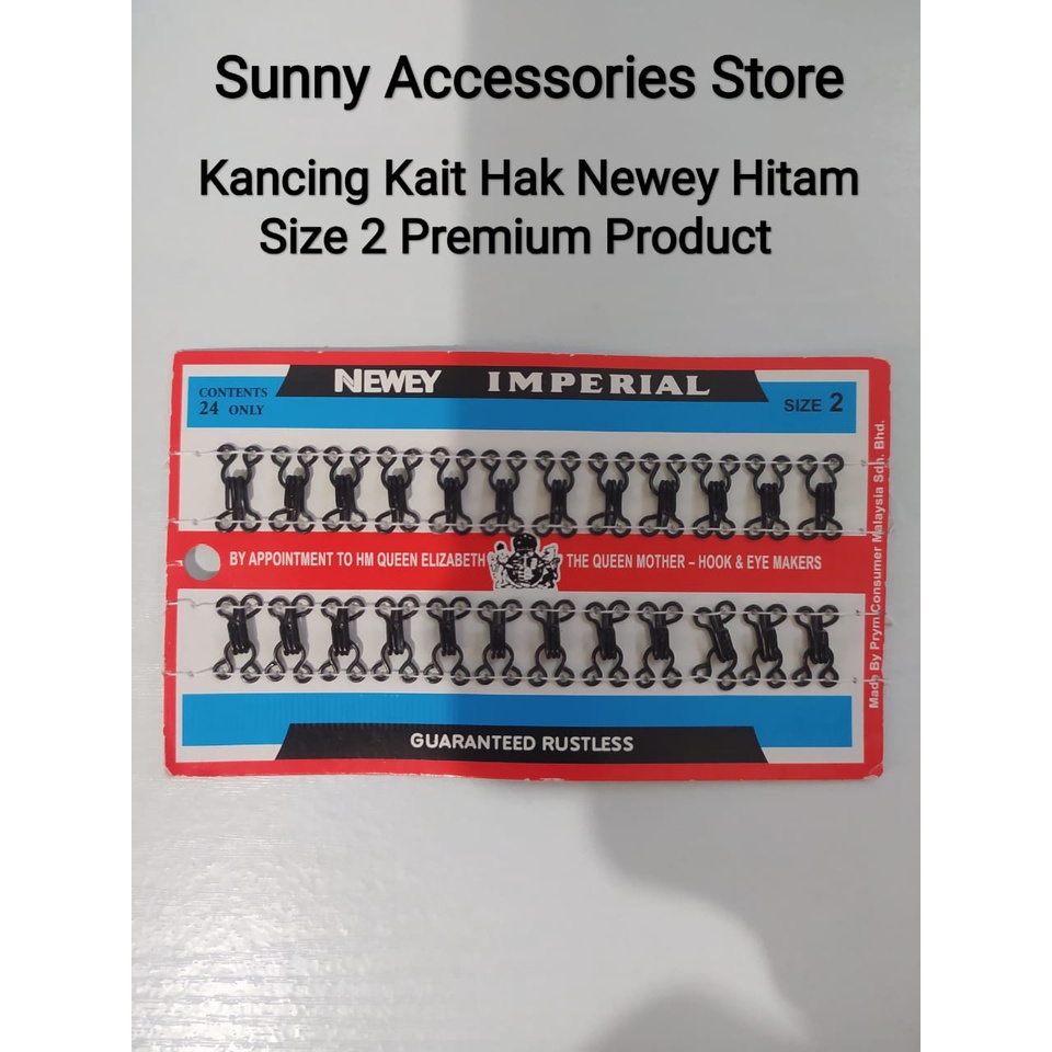 Jual Kancing Kait Hak / Steel Hooks & Eyes Hitam Newey Papan (Size 2 ...