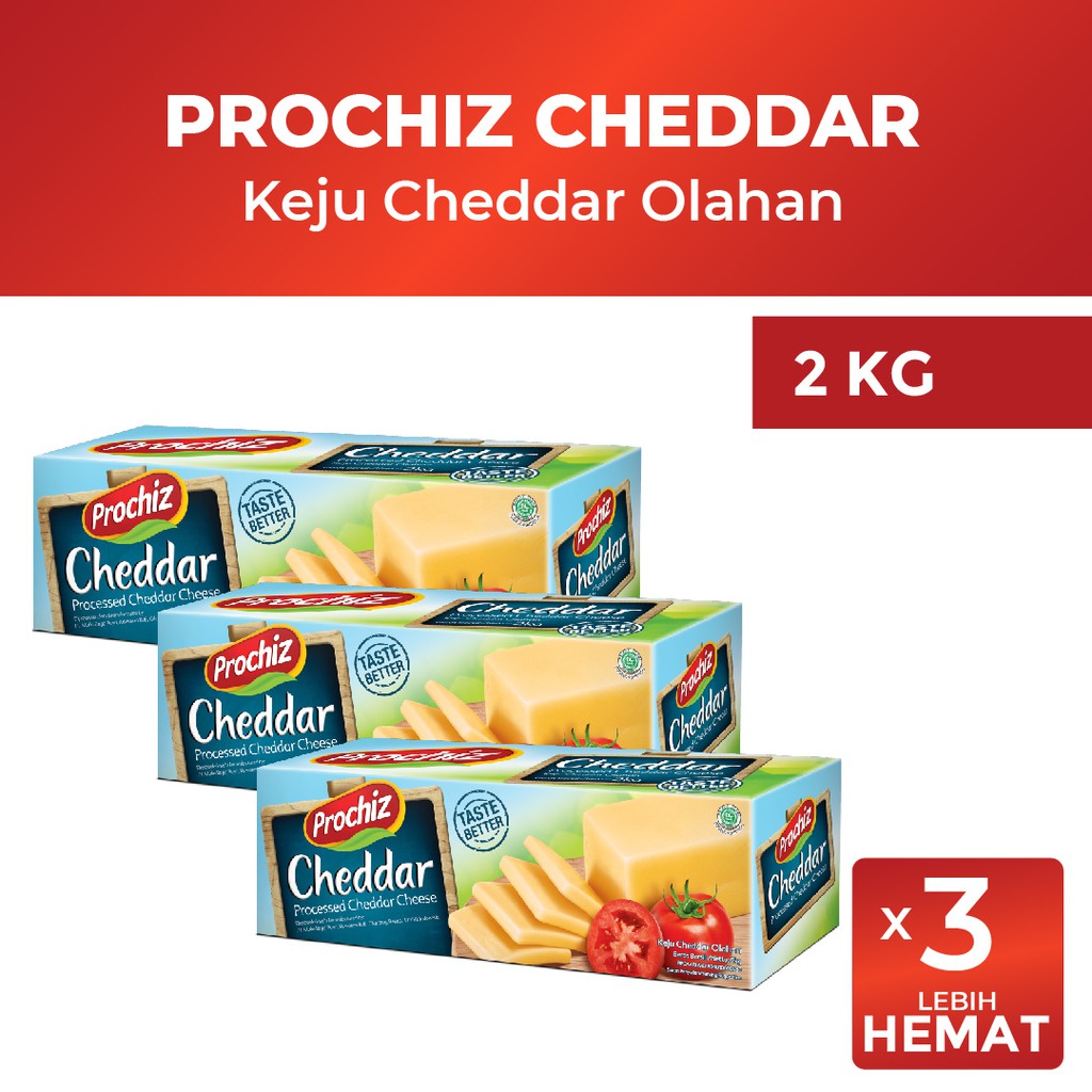 Jual PROCHIZ Cheddar 2 kg Triple Pack | Shopee Indonesia