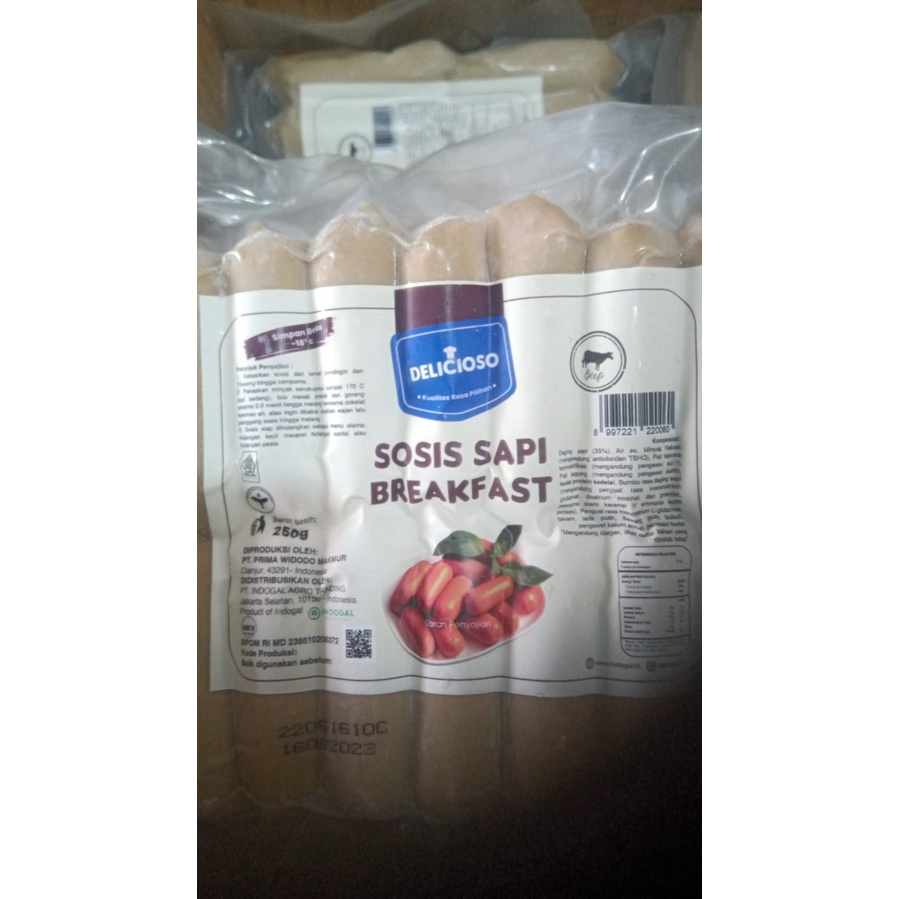 Jual DELICIOSO SOSIS SAPI BREAKFAST 250GR | Shopee Indonesia