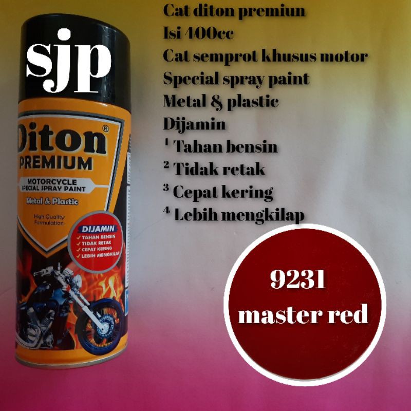 Jual Cat diton premium 9231 master red merah isi 400cc pilox pylok ...