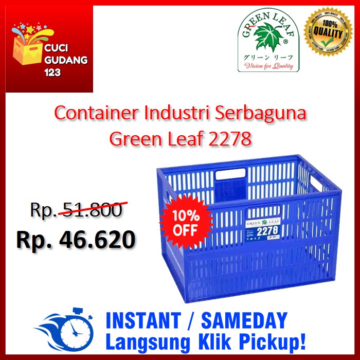 Jual Container 2278 Green Leaf Keranjang Industri Serbaguna Lubang ...