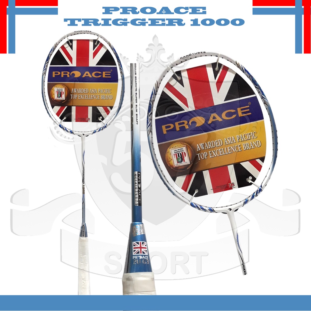 Jual Raket Badminton Pro Ace Trigger 1000 Original Bonus Komplit ...