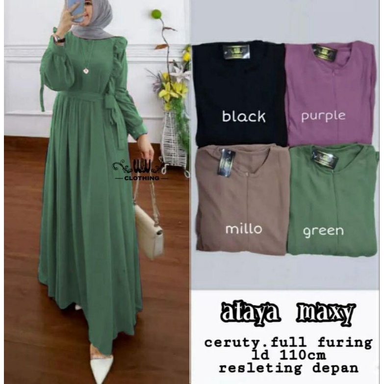 Jual Leora / Ataya Dress + free Bross | Shopee Indonesia