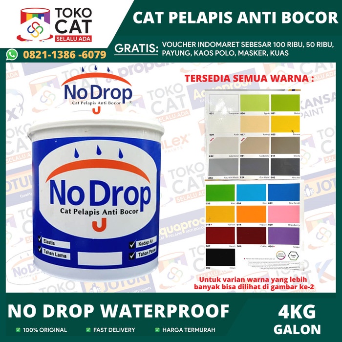 Jual NO DROP / NODROP WATERPROOF / CAT PELAPIS ANTI BOCOR ASLI PABRIK 4KG | Shopee Indonesia