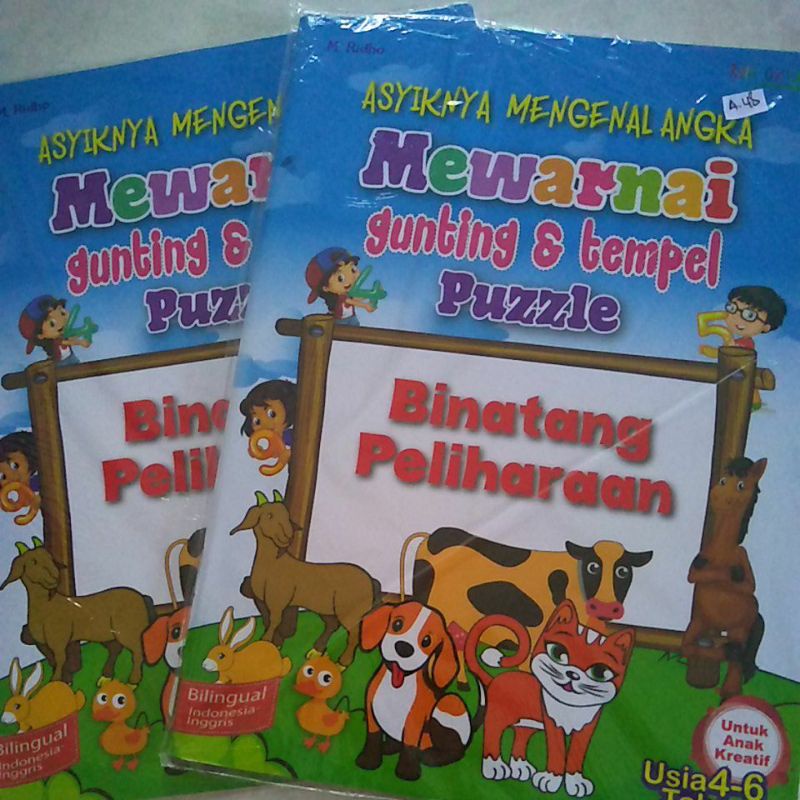Jual buku asyiknya mengenal angka mewarnai gunting & tempel puzzle ...