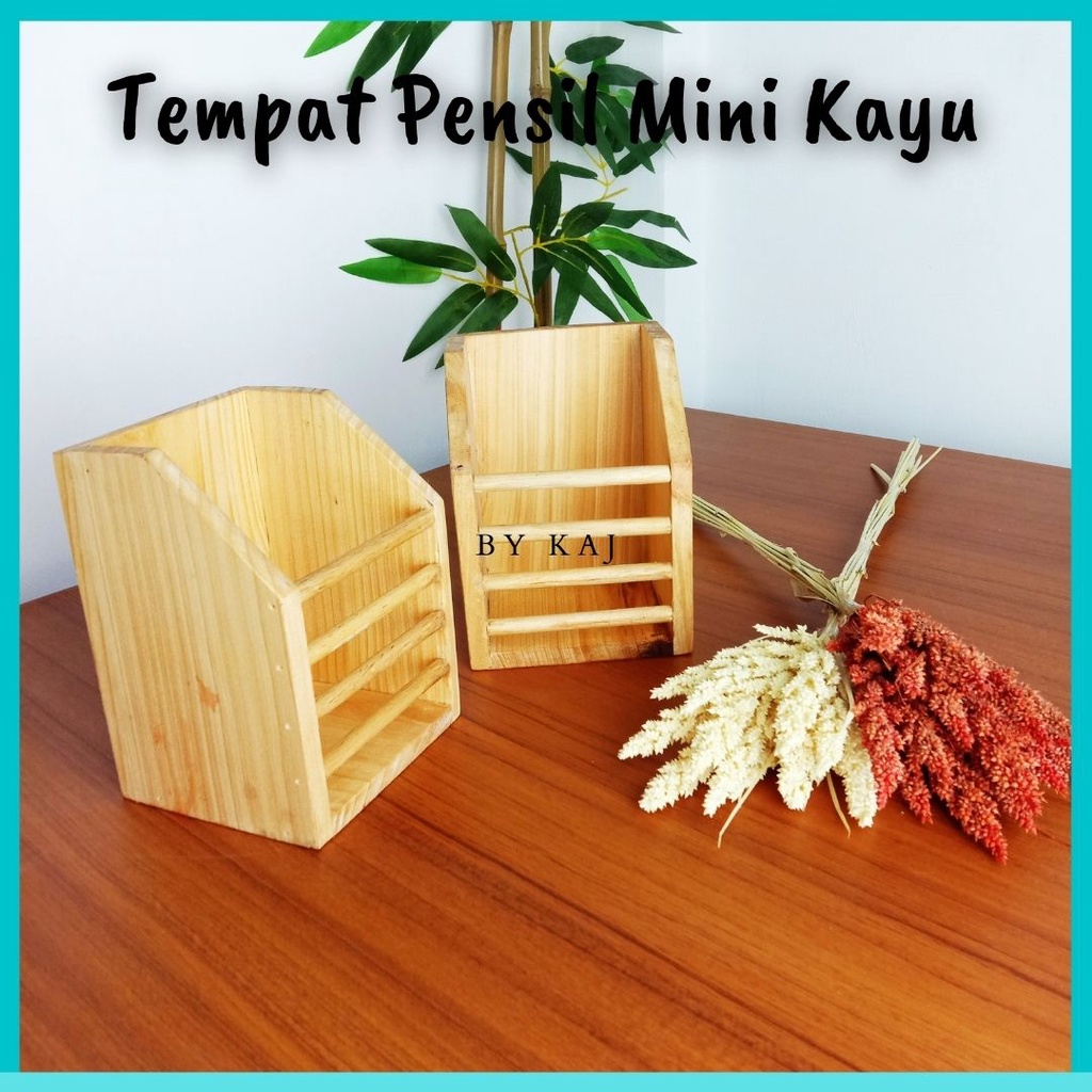Jual COD - Pen Holder Desk Organizer Stationary / Wooden Desk Organizer ...