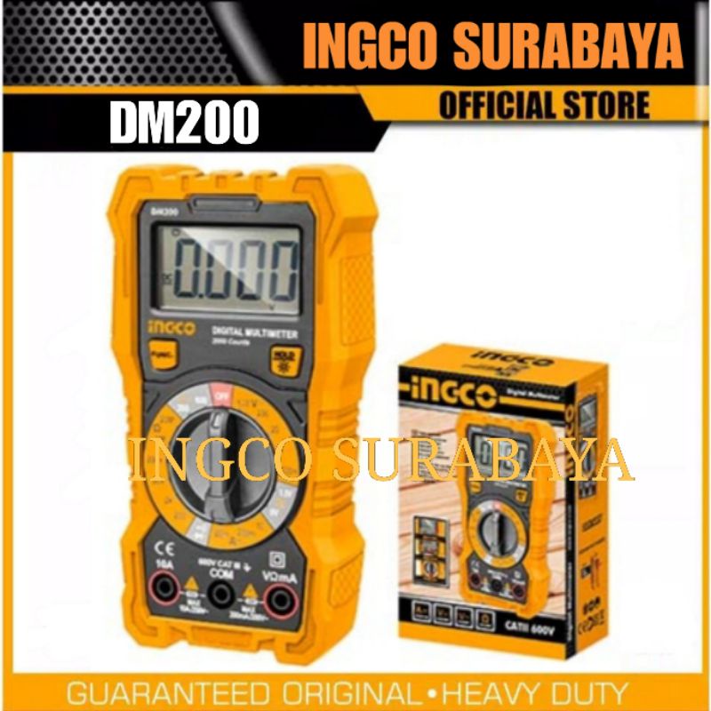 Jual INGCO DM200 DIGITAL MULTIMETER MULTITESTER LCD DISPLAY SUPER ...