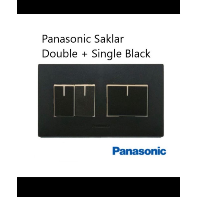 Jual panasonic black hitam saklar sakelar 3G 3 gang minimalis tripel ...